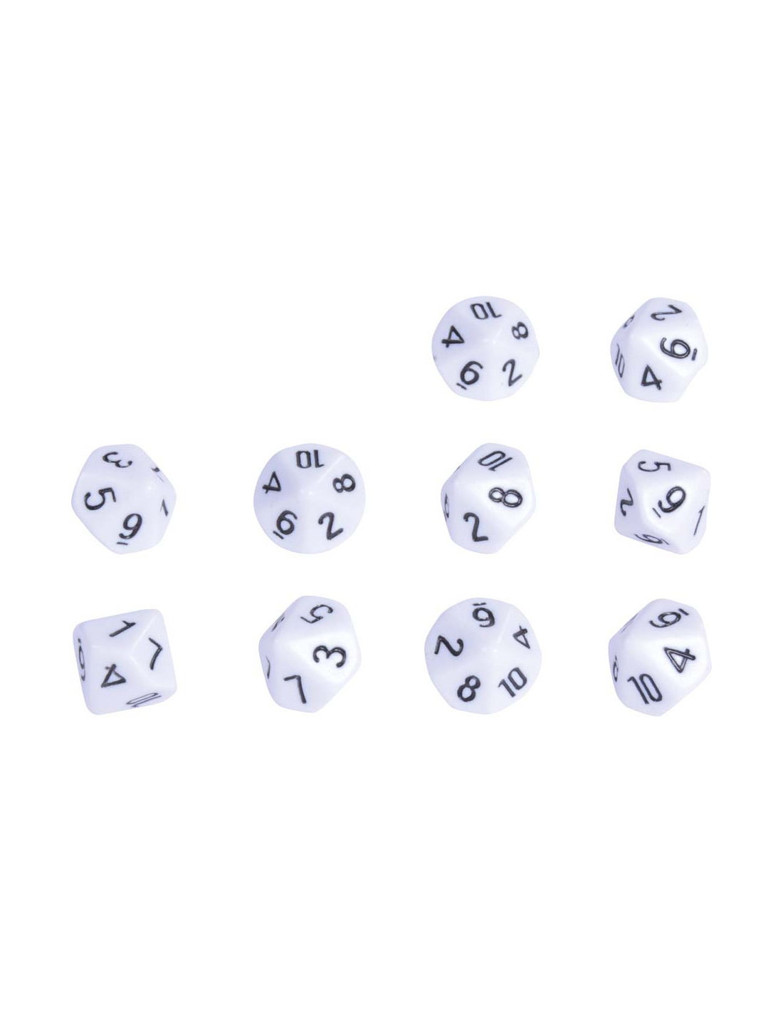 Dés 10 faces nombres 1 à 10 - Lot de 10 Ø 16 x 16 x 16 mm - Matériel ...