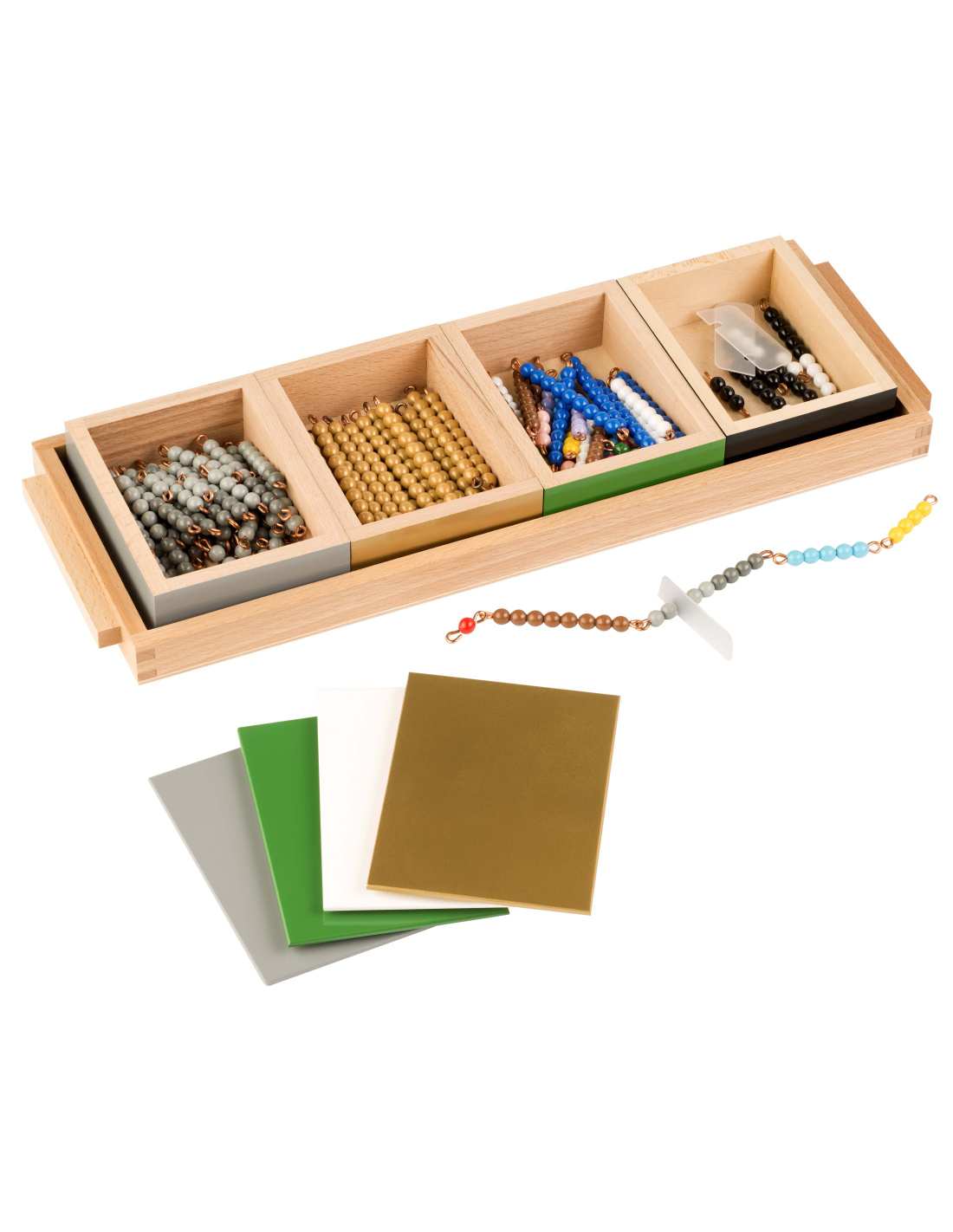 Jeu du serpent de la soustraction perles en nylon Montessori - Nienhuis ...