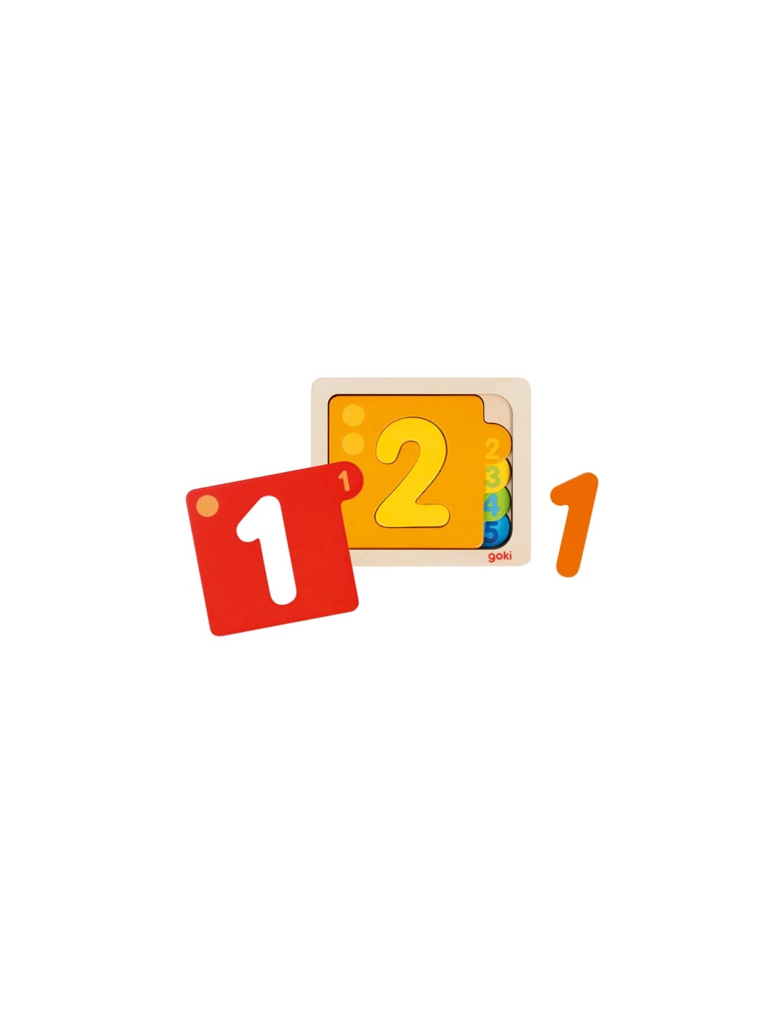 Puzzle Encastrement Chiffres 1-5 | Jeu Éducatif Bois dès 2 ans