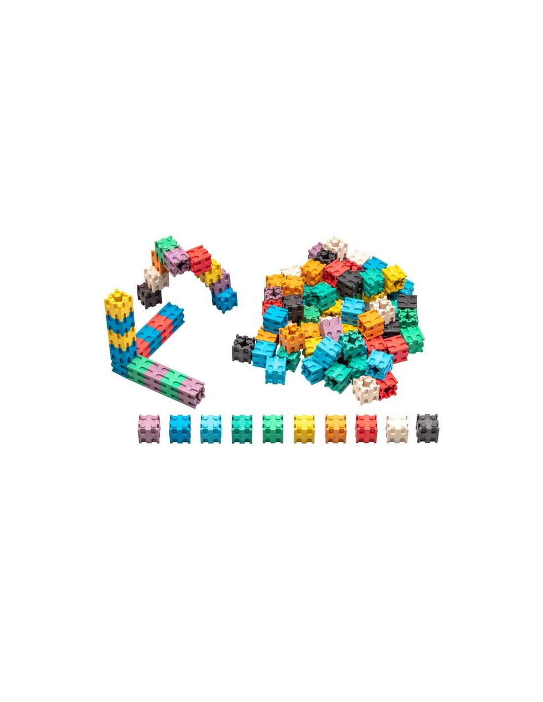 Cubes Emboîtables - Lot de 100 pièces - Apprentissage Mathématique Ludique