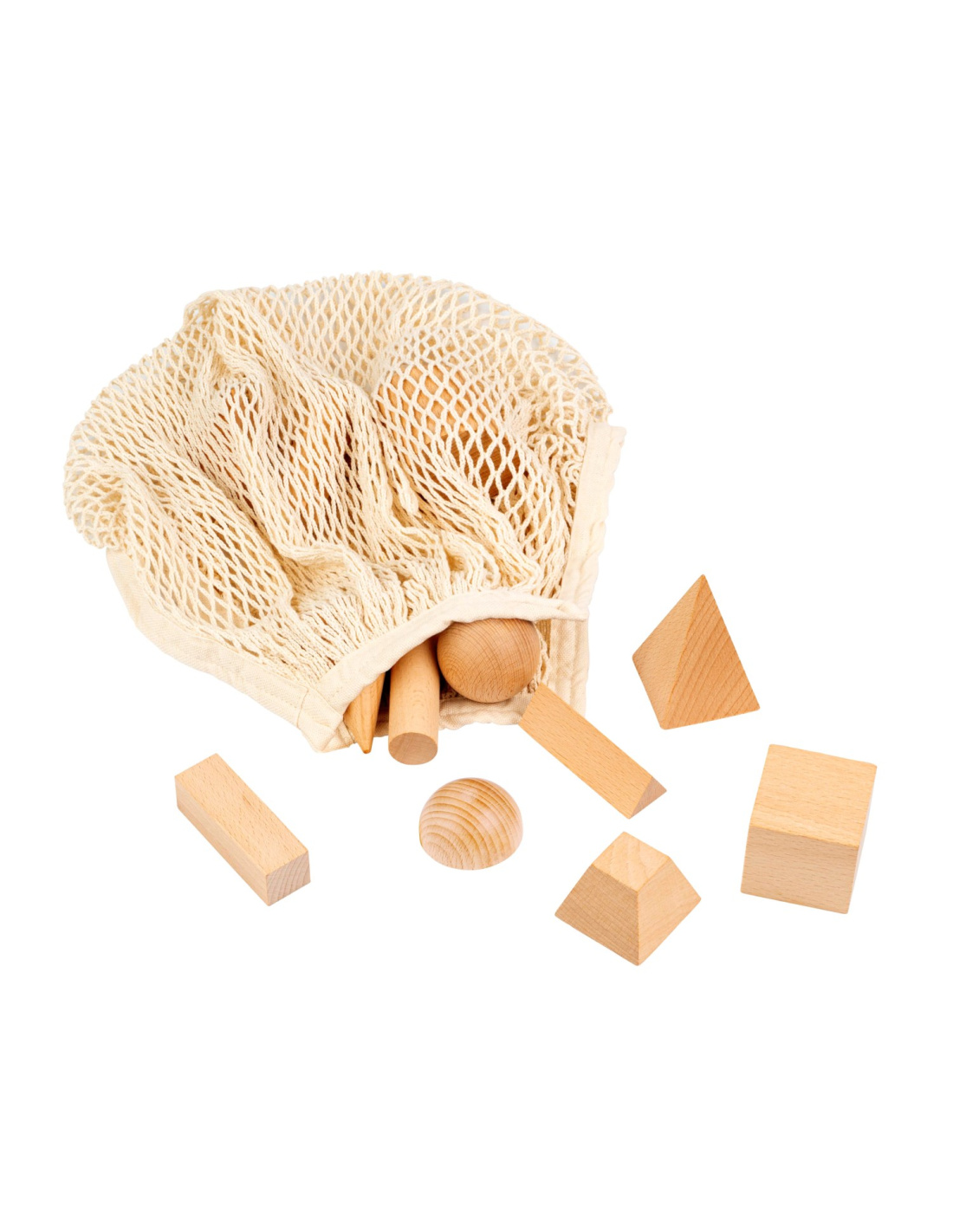 Solides Géométriques en Bois Naturel - Matériel Éducatif pour Enfants